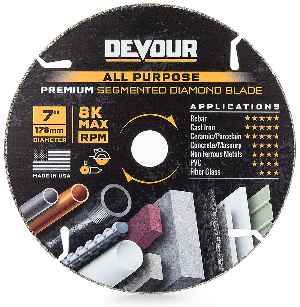 7.0in All-Purpose Segmented Rim Diamond Blade - Devour™ Blades and Bits