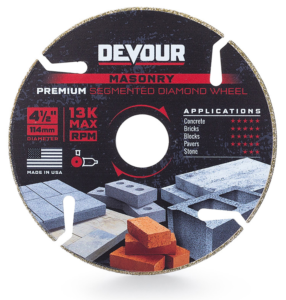 4.5" PREMIUM Masonry Segmented Rim Diamond Blades - Devour™ Blades and Bits