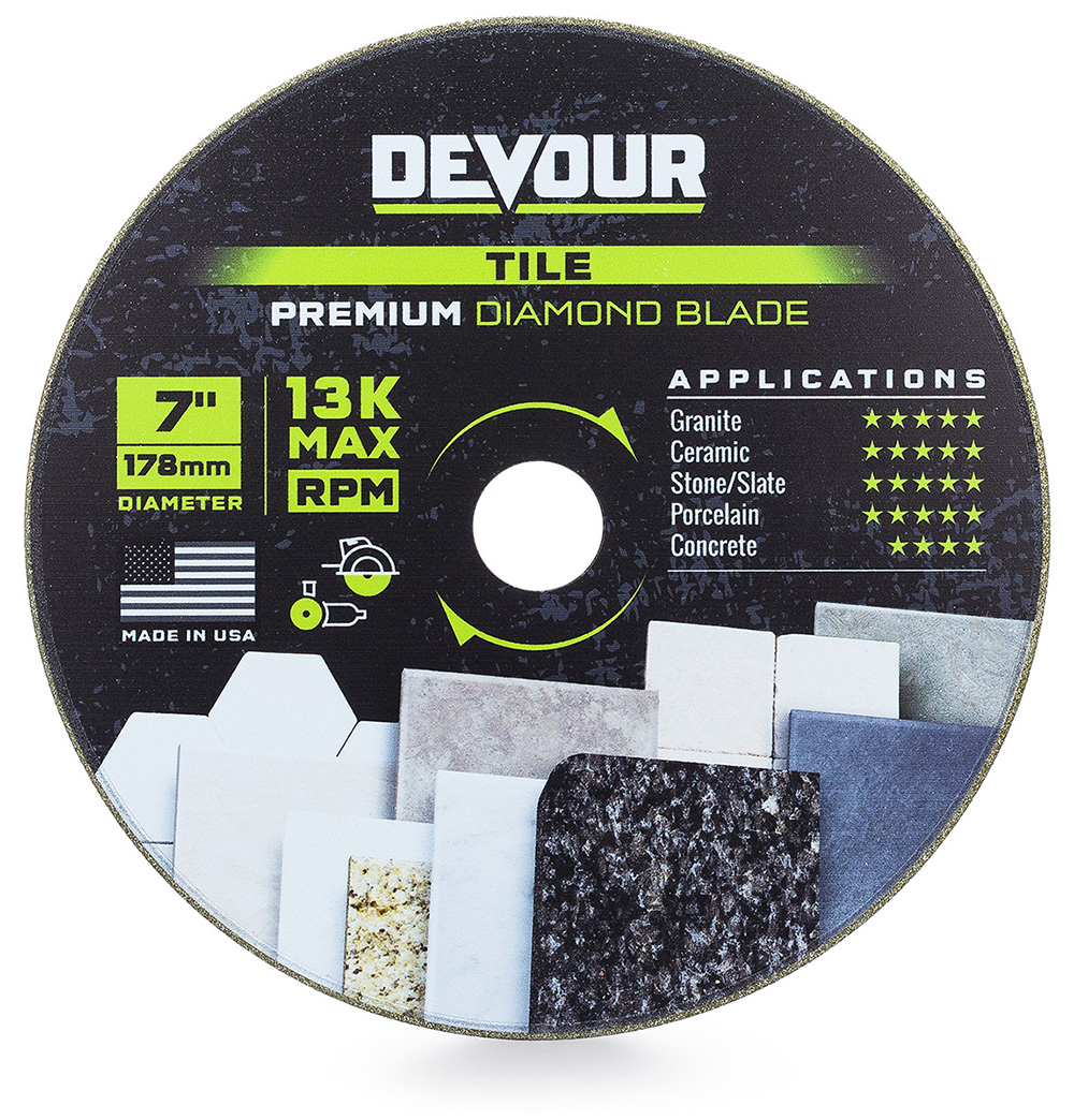 7.0" PREMIUM Tile Continuous Rim Diamond Blade - Devour™ Blades and Bits